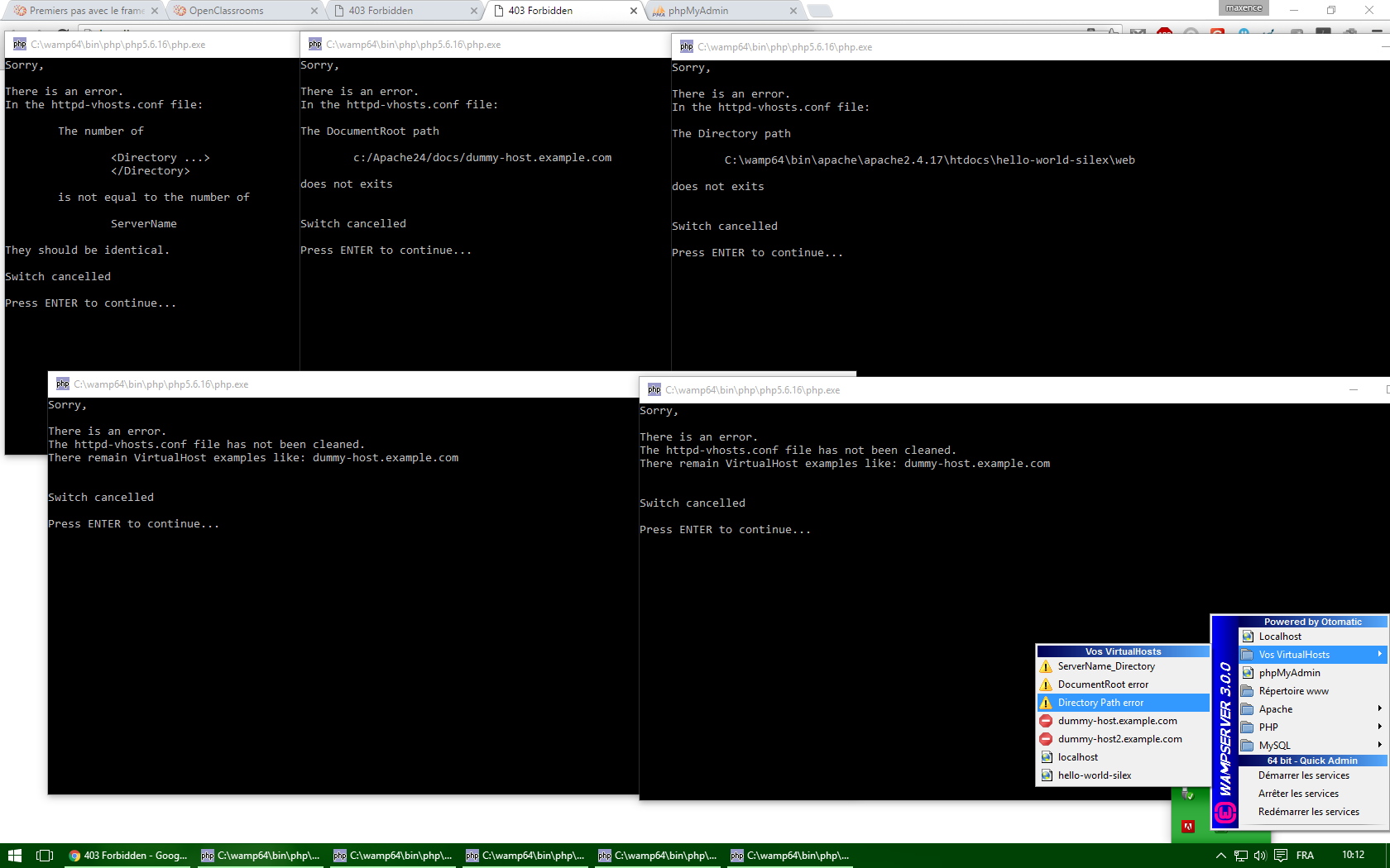 Premiers pas avec le framework PHP Silex - Erreur 403 par MaxenceDufour - page 1 - OpenClassrooms